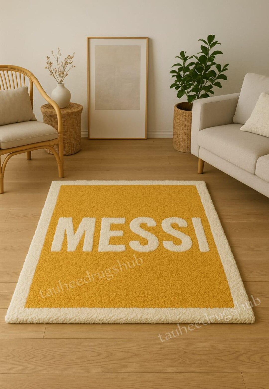 Handmade "messi" Wool Rug | Modern Tufted Accent Carpet for Living Room ...