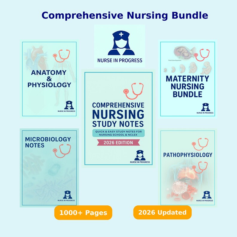 Ultimate Nursing School Success Bundle 1000+ Page Digital Download ...