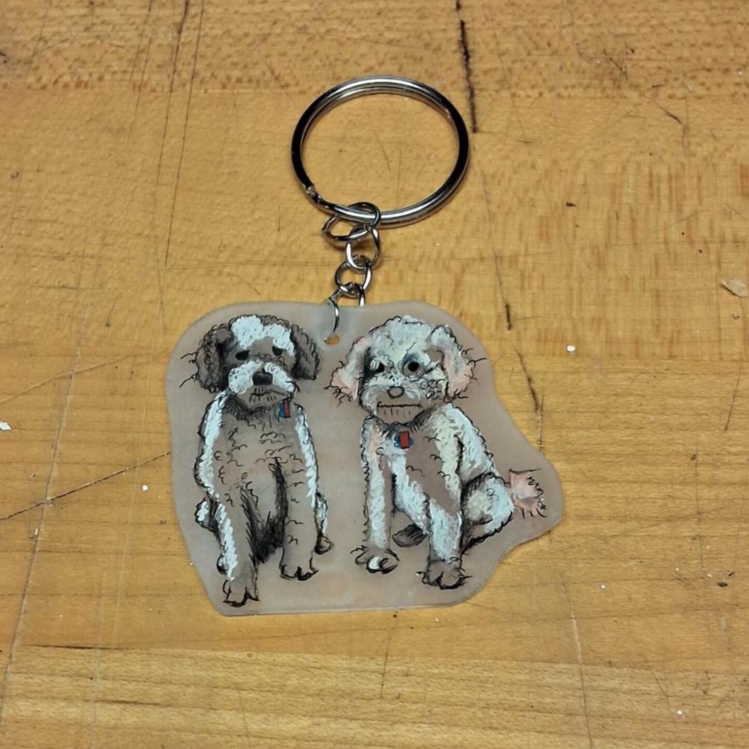 Hand-drawn Pet Keychain - Etsy
