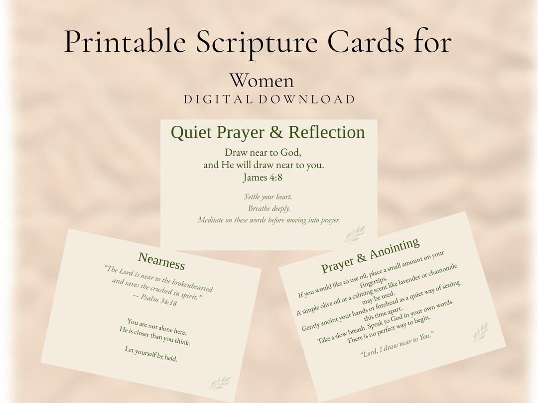 Printable Christian Prayer Cards, Bundle of 5 Bible Verse Affirmation ...