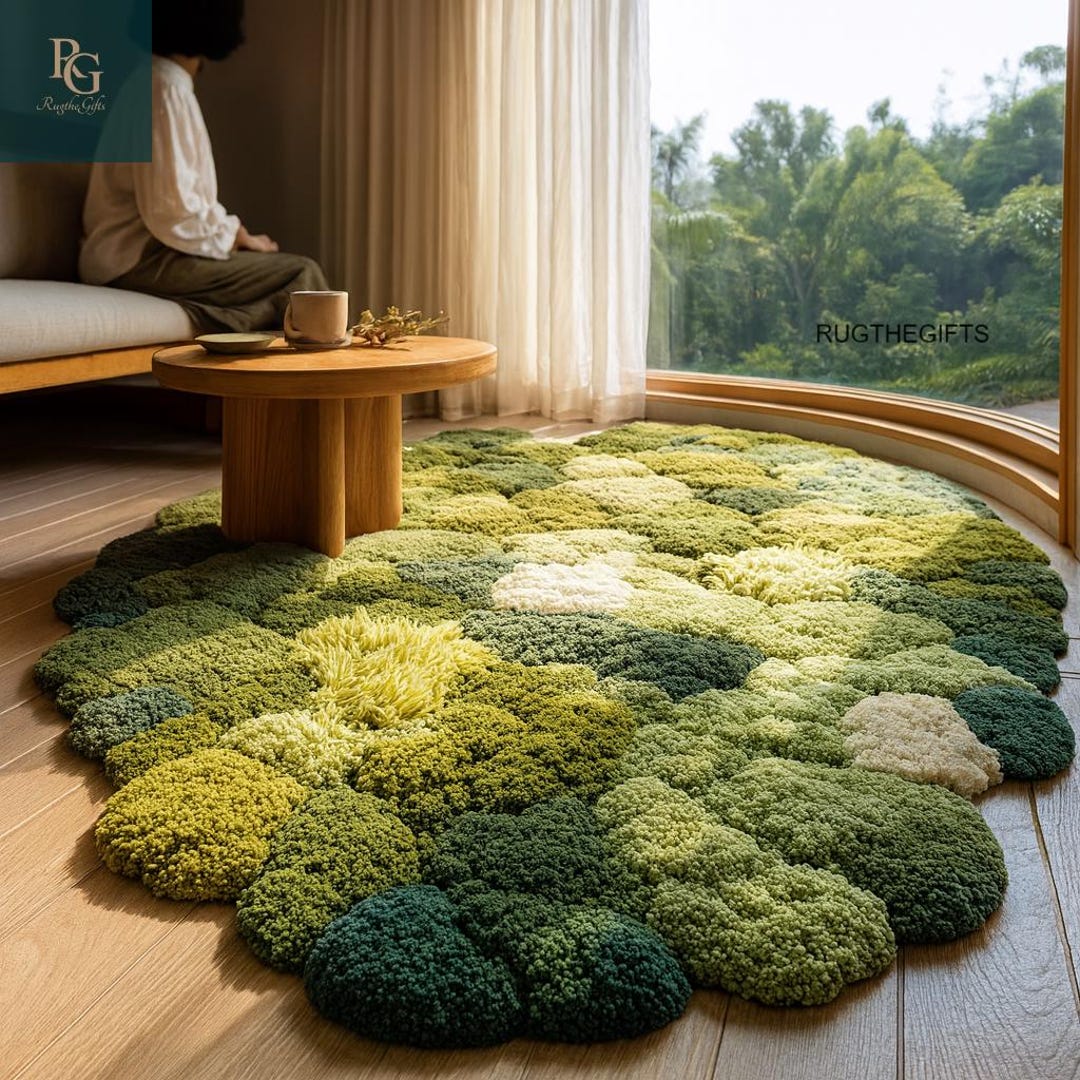 Handmade 3D Tufted Moss Rug: Forest Floor Decor - Etsy Australia