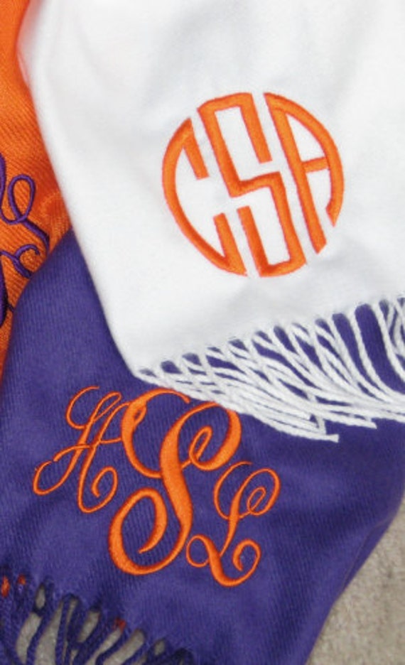 Monogrammed Cashmere Scarf | semashow.com