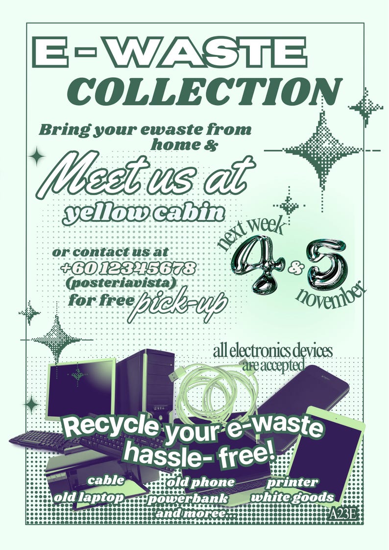 Editable E-waste Collection Poster Canva Template by Posteriavista - Etsy