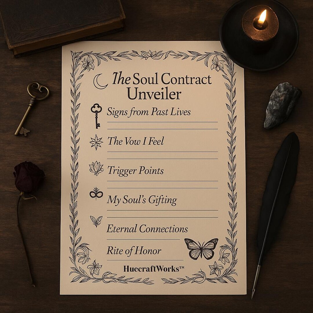Soul Contract Worksheet – Past Life Shadow Work Printable – Spiritual ...