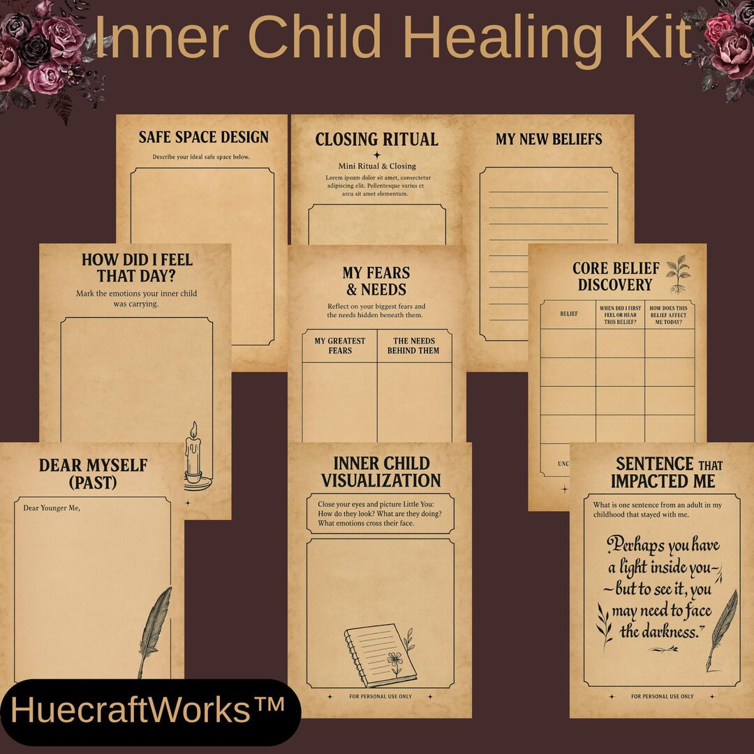 Inner Child Healing Kit – Printable Self-therapy Journal Pages for ...