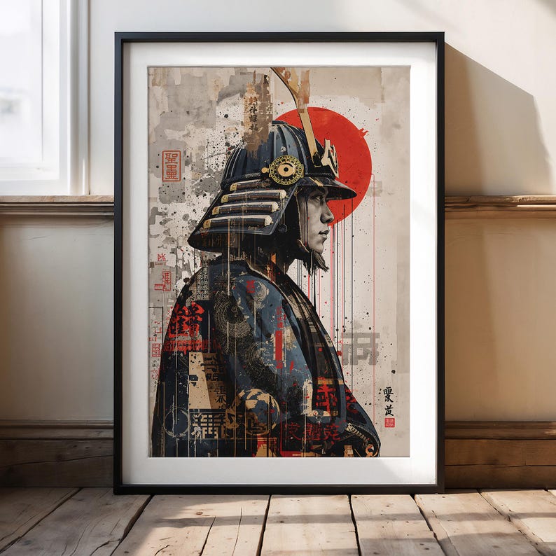 Samurai Wall Art – Japanese Warrior Urban Street Print, Bushido Code ...