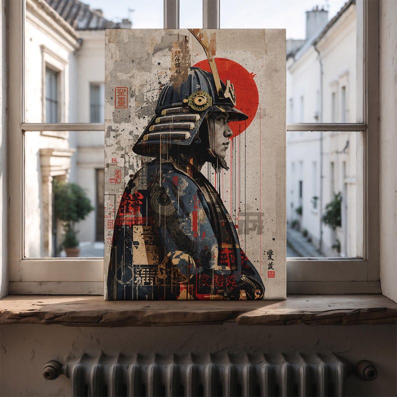 Samurai Wall Art – Japanese Warrior Urban Street Print, Bushido Code ...