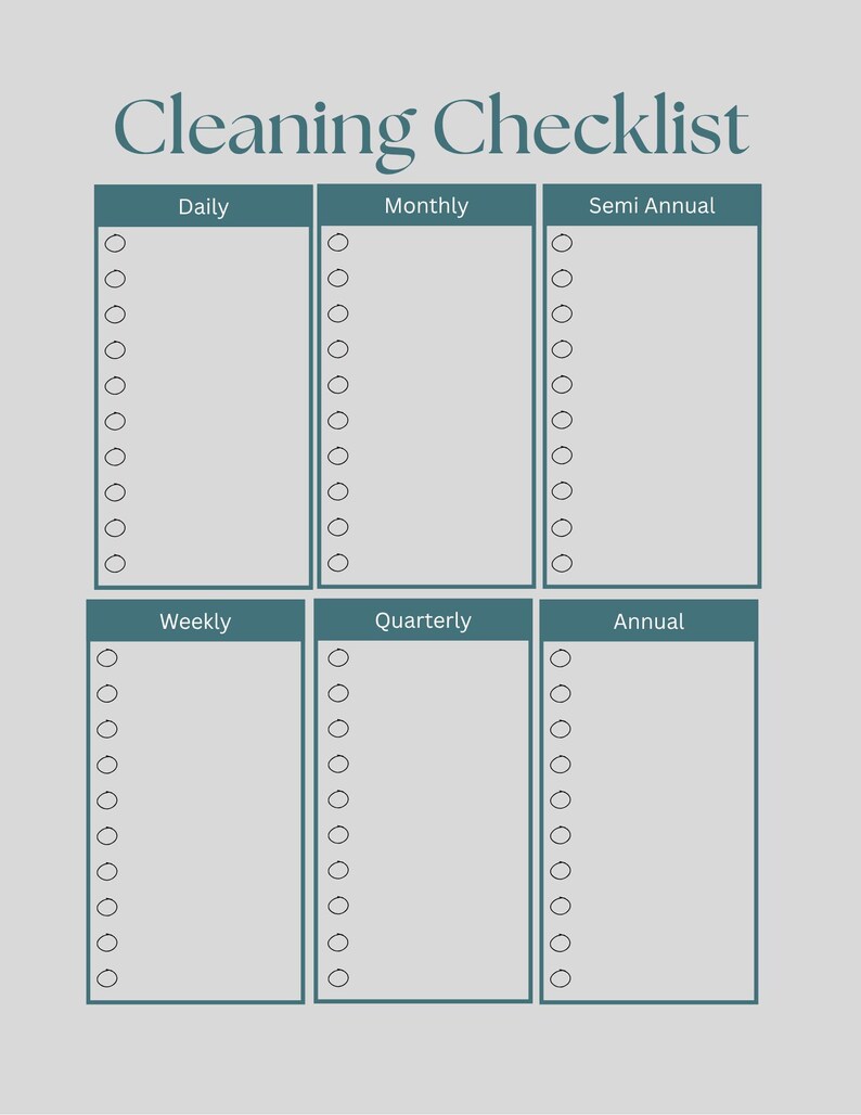 Simple Cleaning Checklist - Etsy