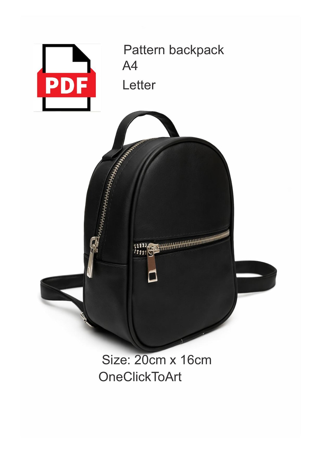Backpack Sewing Pattern PDF | Zippered Backpack Pattern | DIY Leather ...