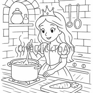 Printable Princess Coloring Book for Kids – 24 Pages – Educational ...