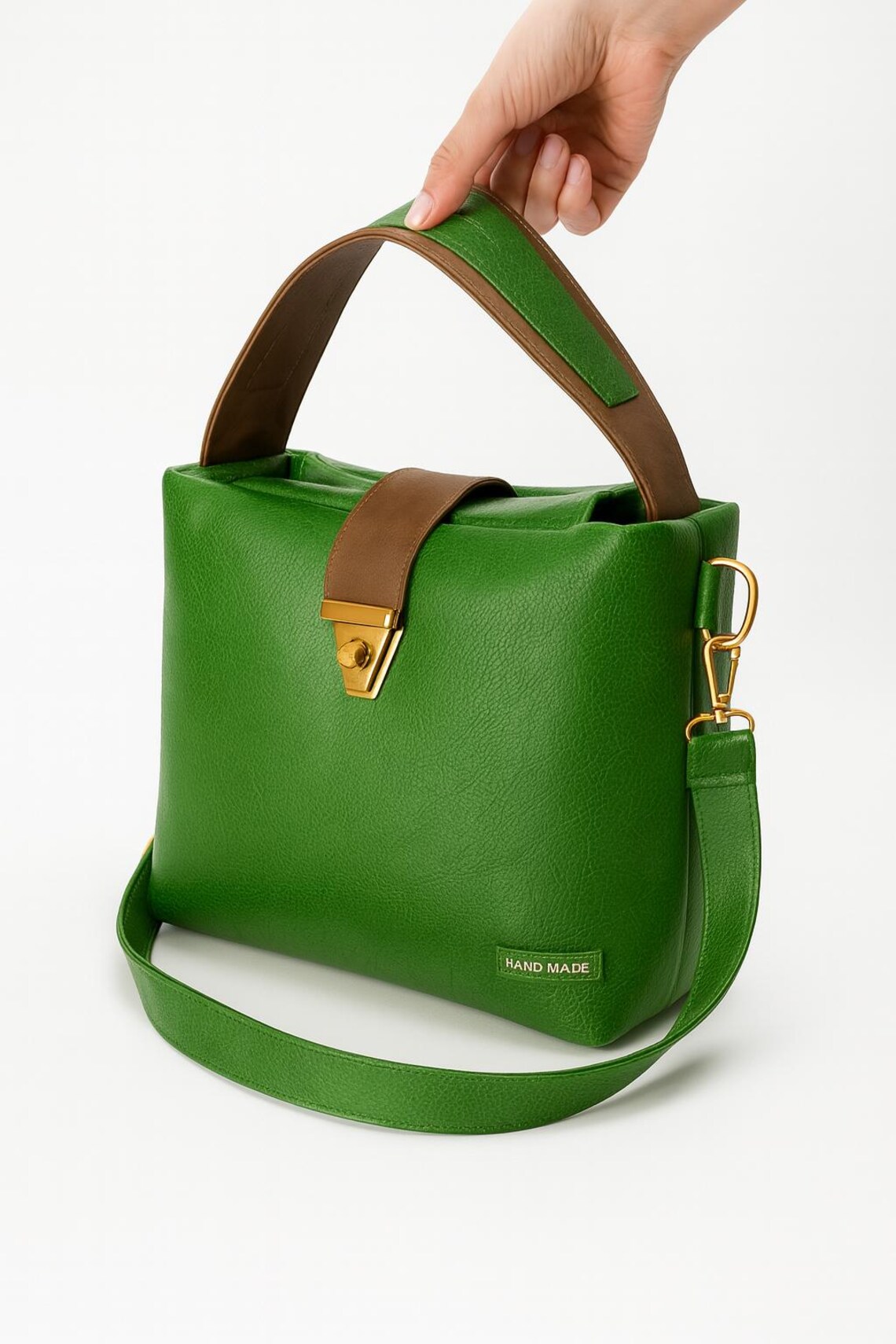 PDF Sewing Pattern – Green Handbag Pattern 25x22 Cm – Shoulder Bag ...