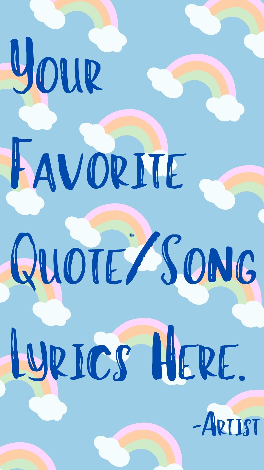 Custom Favorite Lyric Poster, Printable Song Lyric Poster, Song Lyric ...