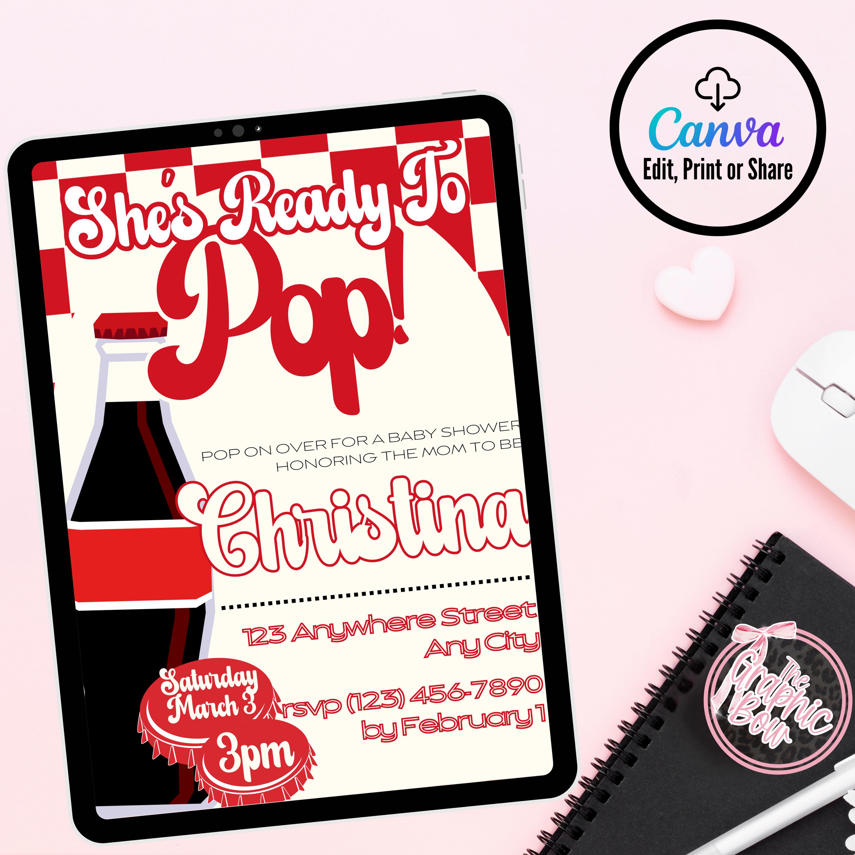 Cola Baby Shower Invitation Template - Etsy