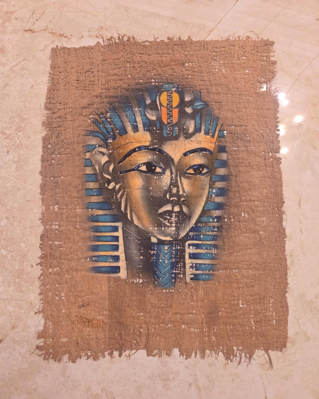 Very Old Papyrus Handmade Hand Painted Image of King Tut. - Etsy