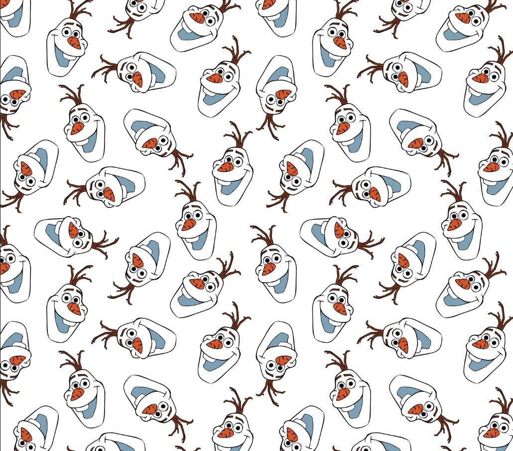Cute Snow Man Olaf Pattern 100% Pure Cotton Fabric Custom DIY Fabric by ...