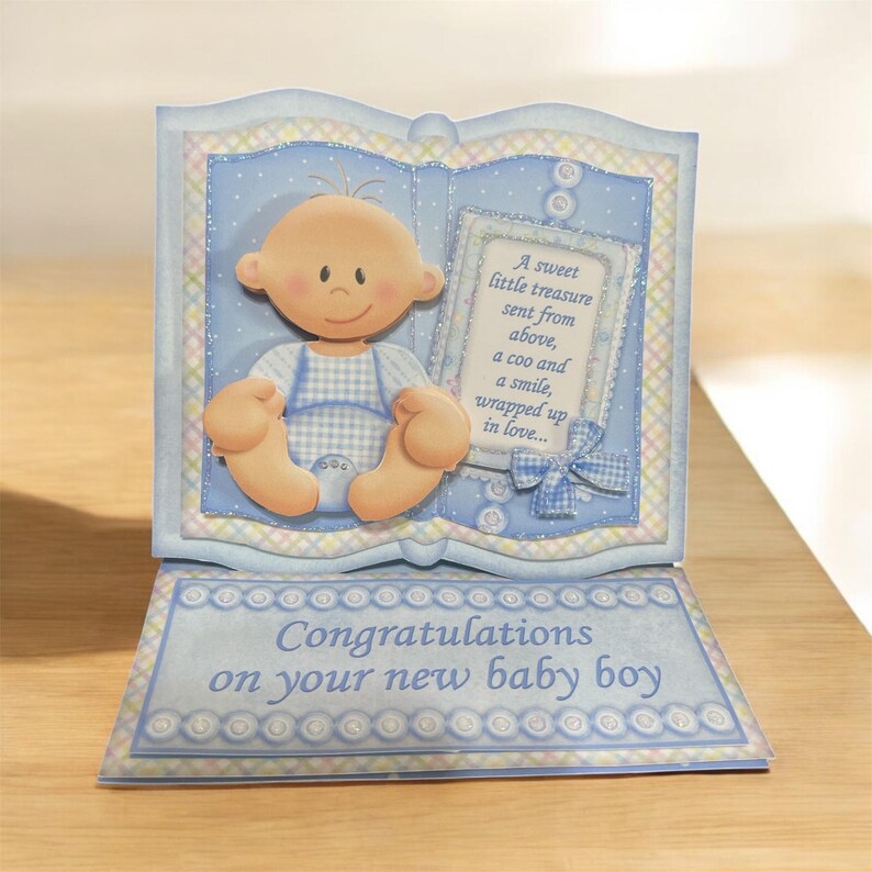 Handmade Baby Congratulations Card, Easel Design - Etsy