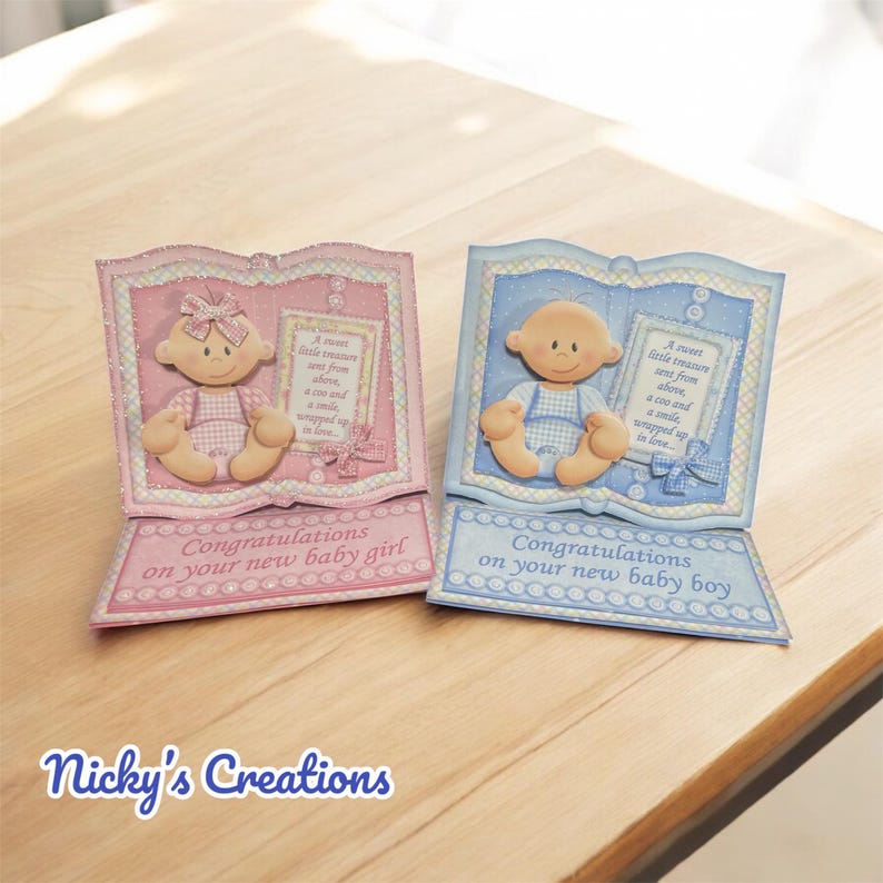 Handmade Baby Congratulations Card, Easel Design - Etsy