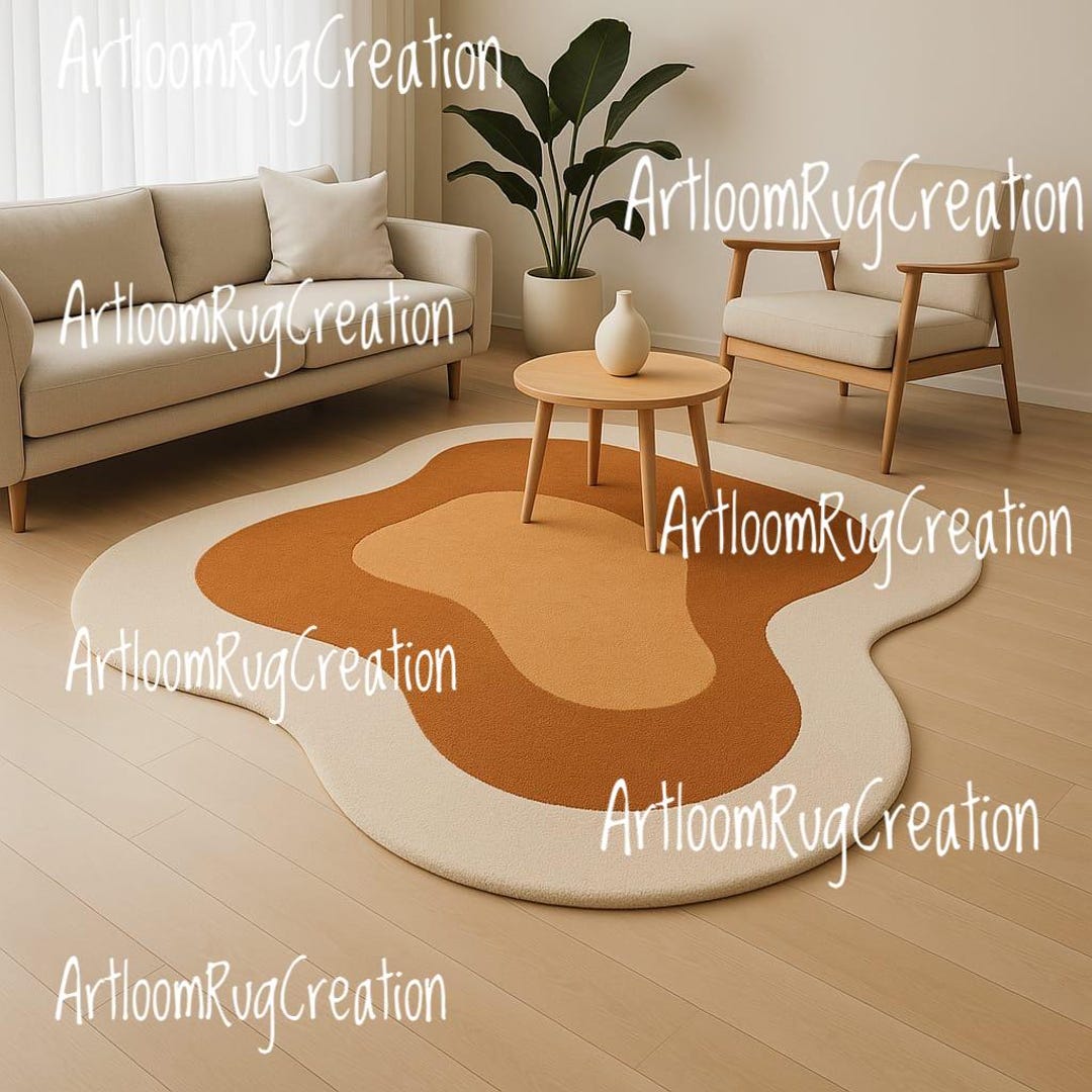 Abstract Hand Tufted Rug – Modern Irregular Shape Area Rug | Luxury ...