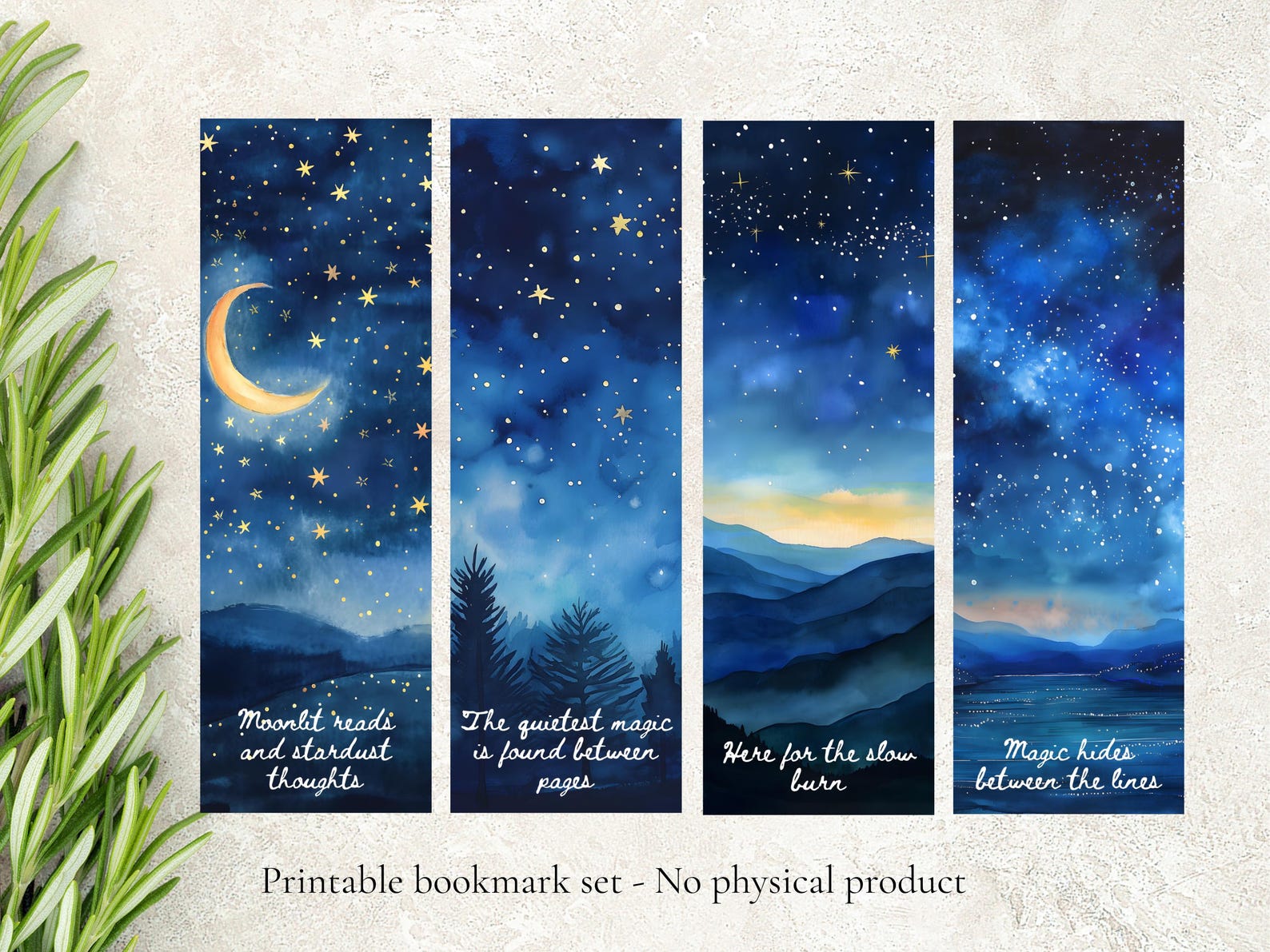 Galaxy Bookmark, Night Sky, Printable| Bookmarks | Fantasy Book ...
