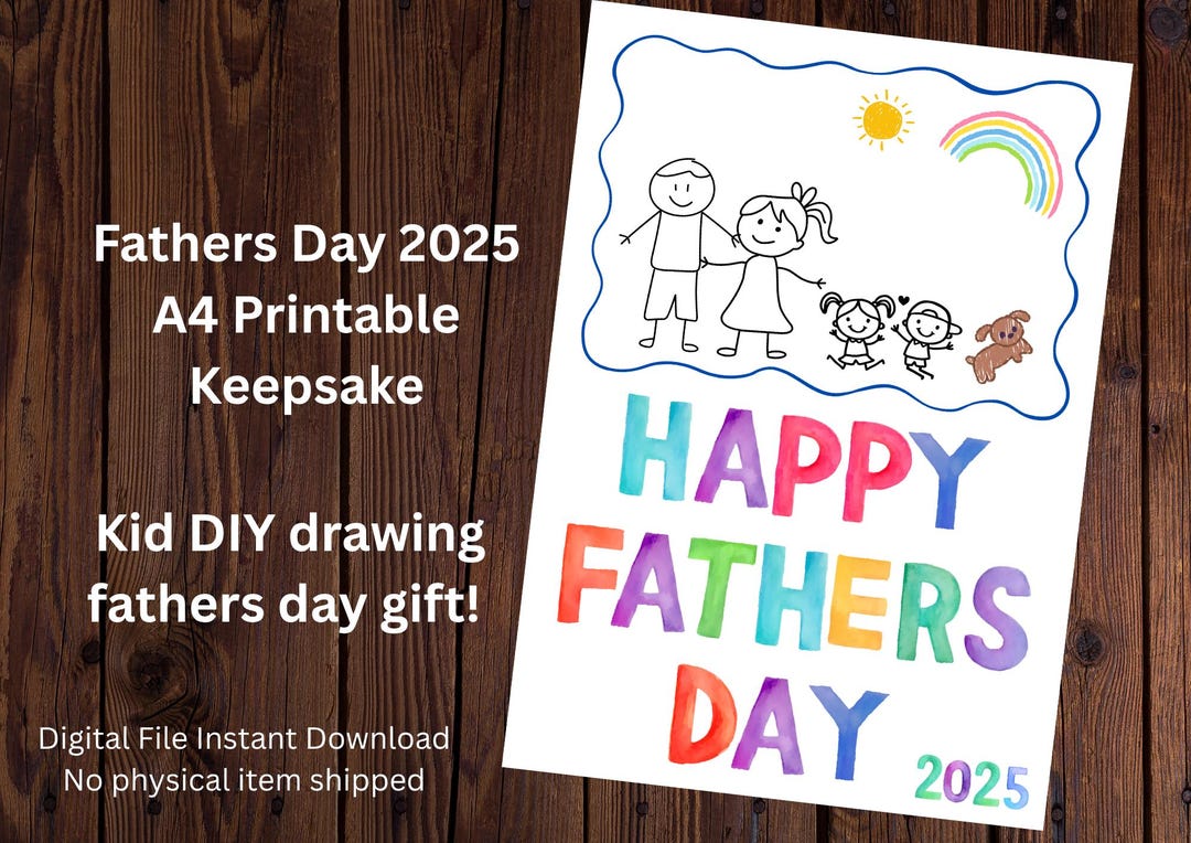 Dads Fathers Day Print A4, All About My Dad Art, DIY Printable Drawing ...