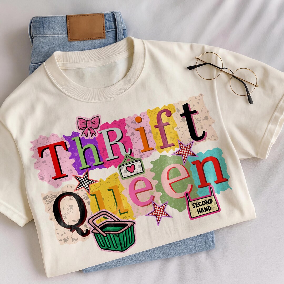 Thrift Queen Png: Preppy Thrifting Graphic Boutique Style Design ...
