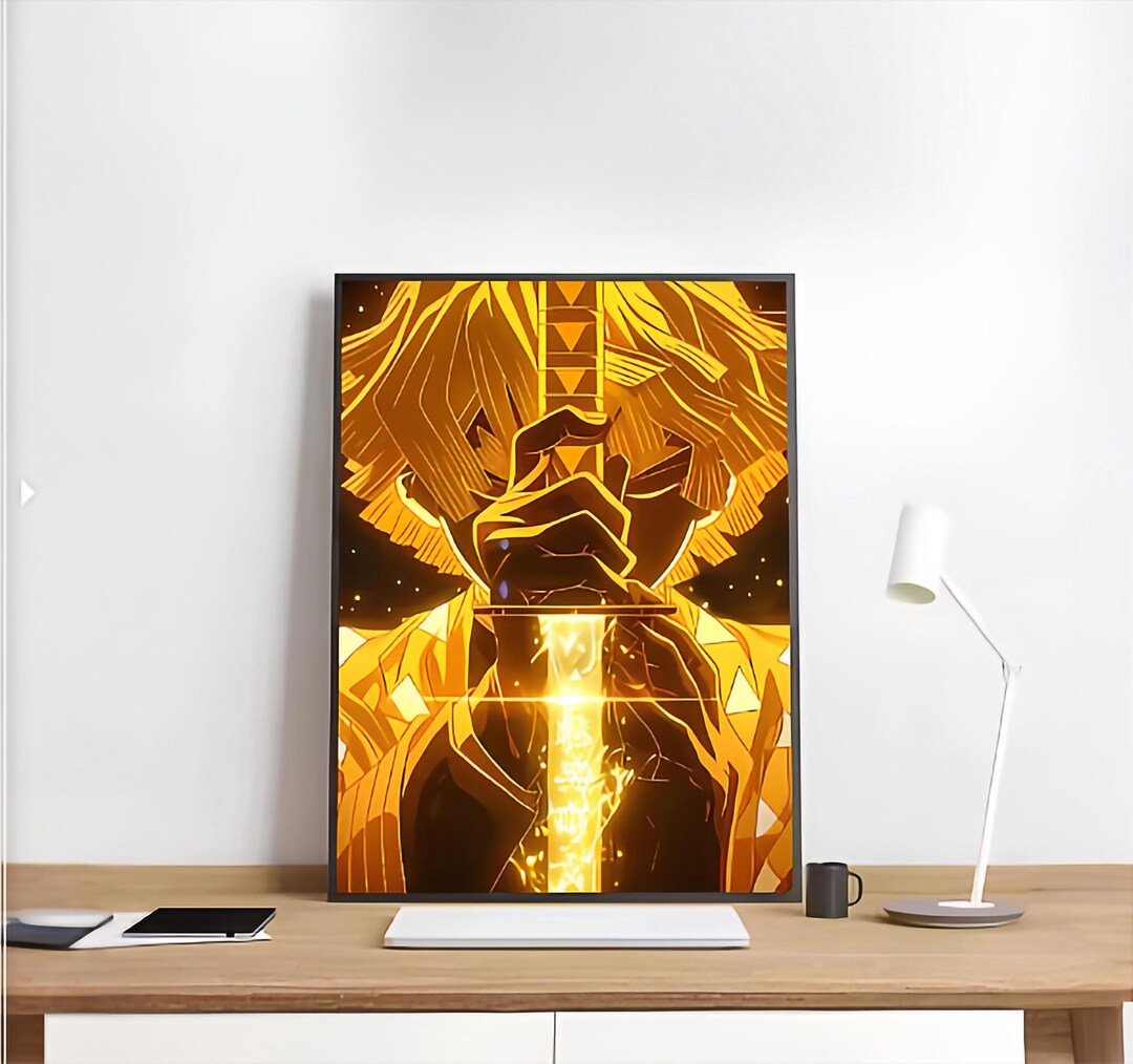 Zenitsu Agatsuma Demon Slayer Poster Wall Art Bedroom Decor Living Room ...