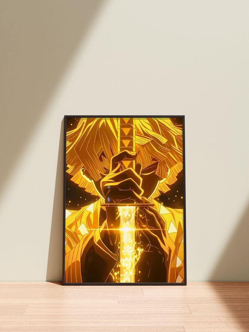 Zenitsu Agatsuma Demon Slayer Poster Wall Art Bedroom Decor Living Room ...