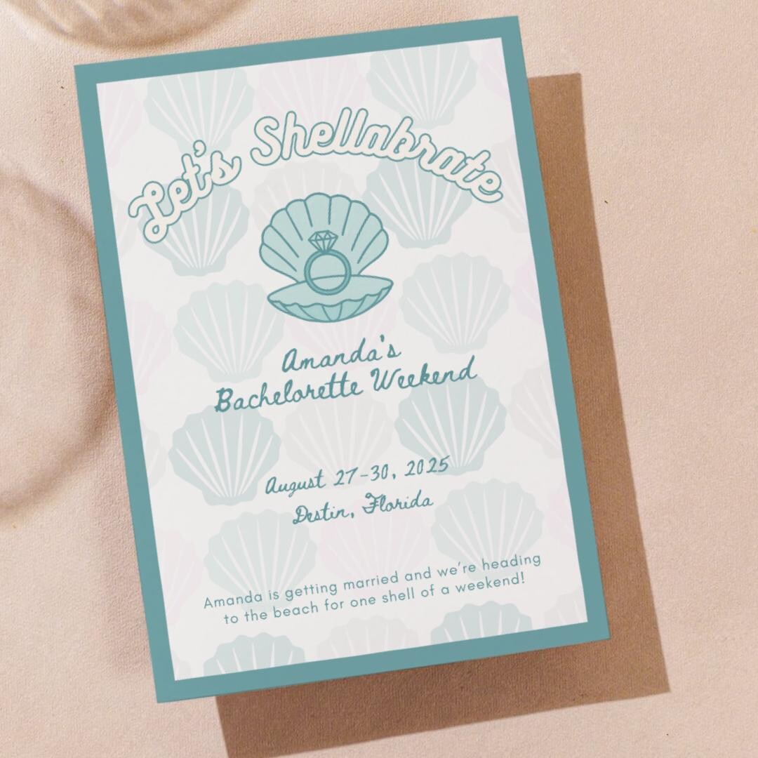 Let’s Shellabrate Bachelorette Party Invitation & Itinerary - Editable ...