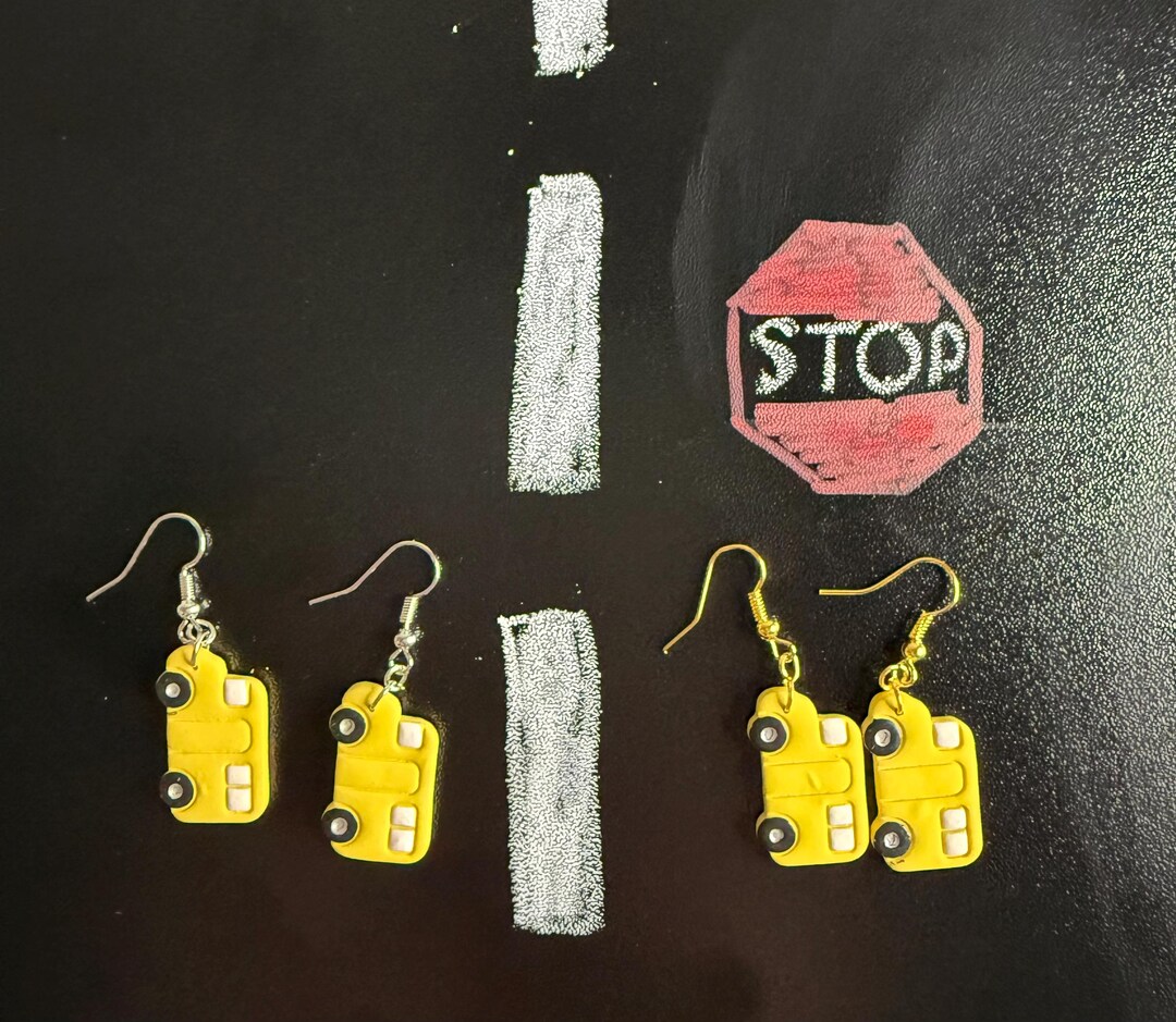 Handmade School Bus Earrings: Teacher Appreciation Jewelry - Etsy
