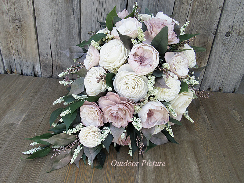 Rose Gold & Light Dusty Rose Cottage Rose Sola Flower Bridal - Etsy