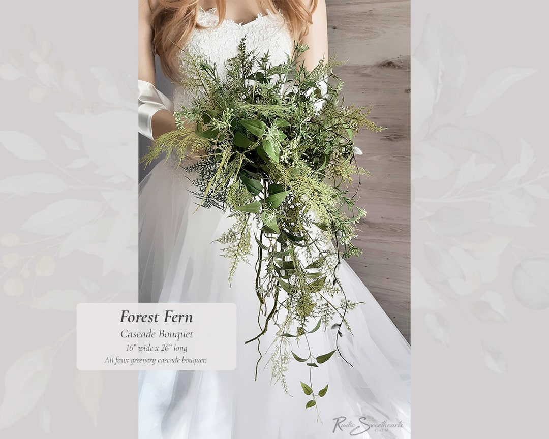 Forest Fern Wedding Flowers Collection | Bridal Cascade Bouquet ...