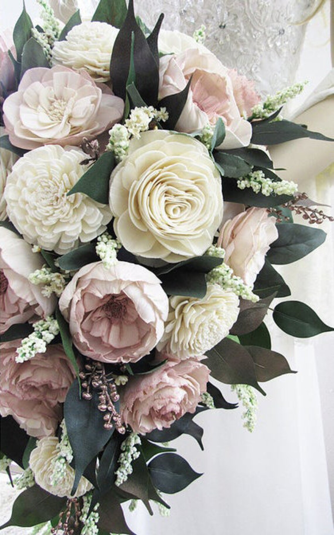 Rose Gold & Light Dusty Rose Cottage Rose Sola Flower Bridal - Etsy