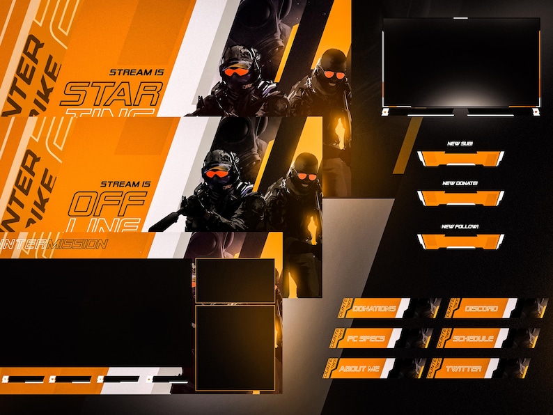 Animated CSGO Themed (counter Strike ) Stream Overlay - Etsy
