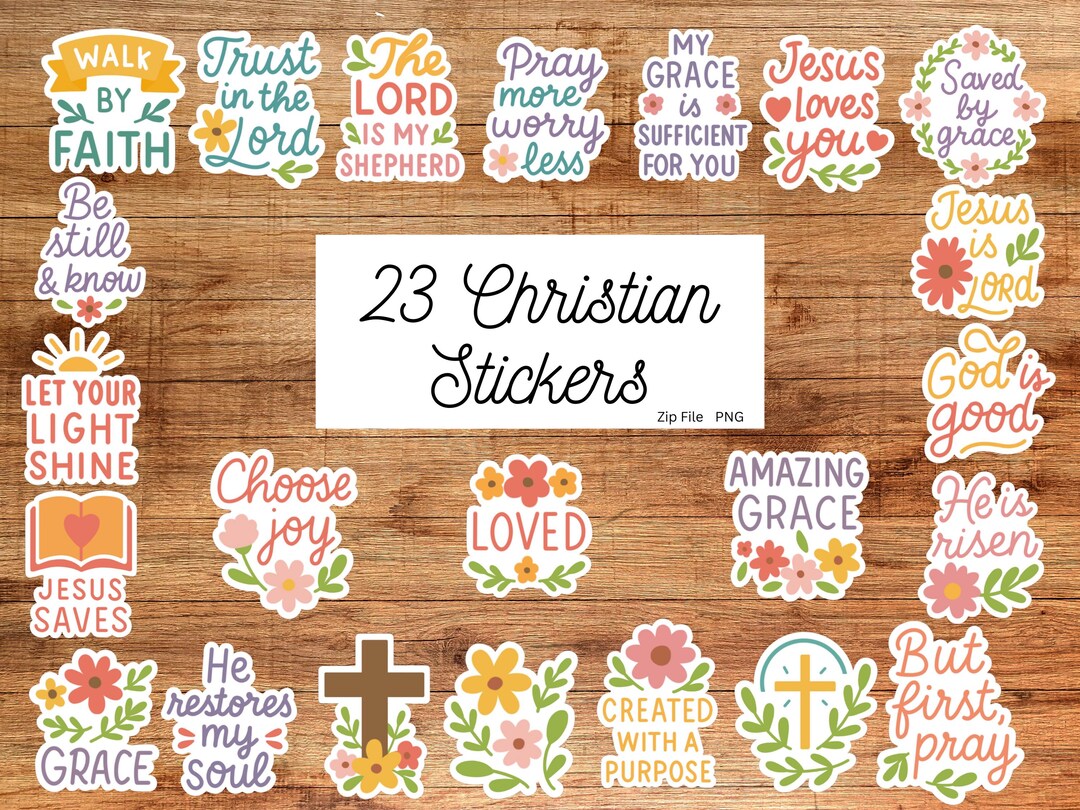 Christian Sticker Pack, Instant-download, Printable, Bundle, Christian ...