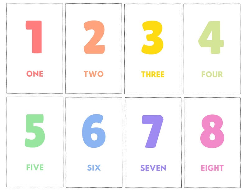 1-100 Number Flashcards Printable – Kids Math Learning - Digital - Etsy