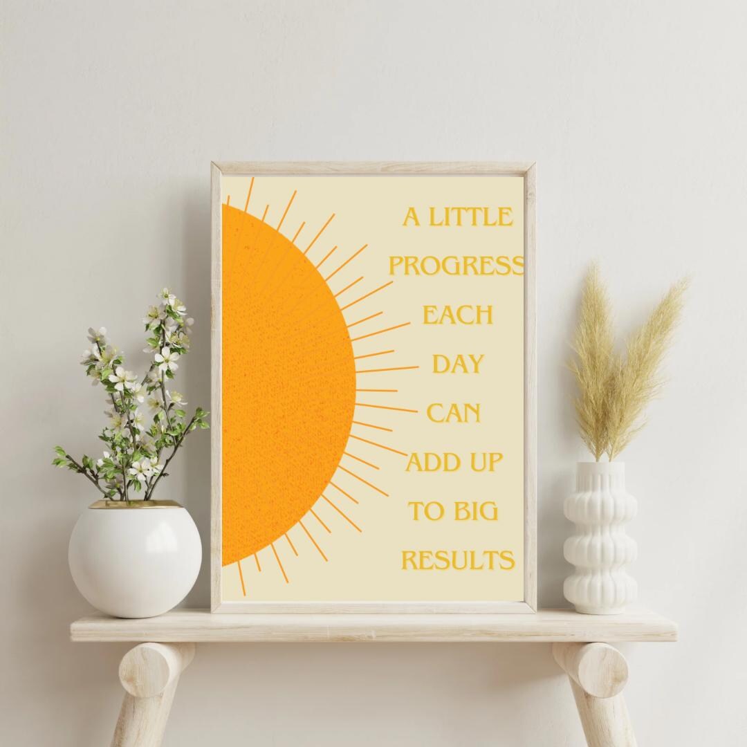 Motivational Mental Health Poster: Progress Quote, Office Decor - Etsy