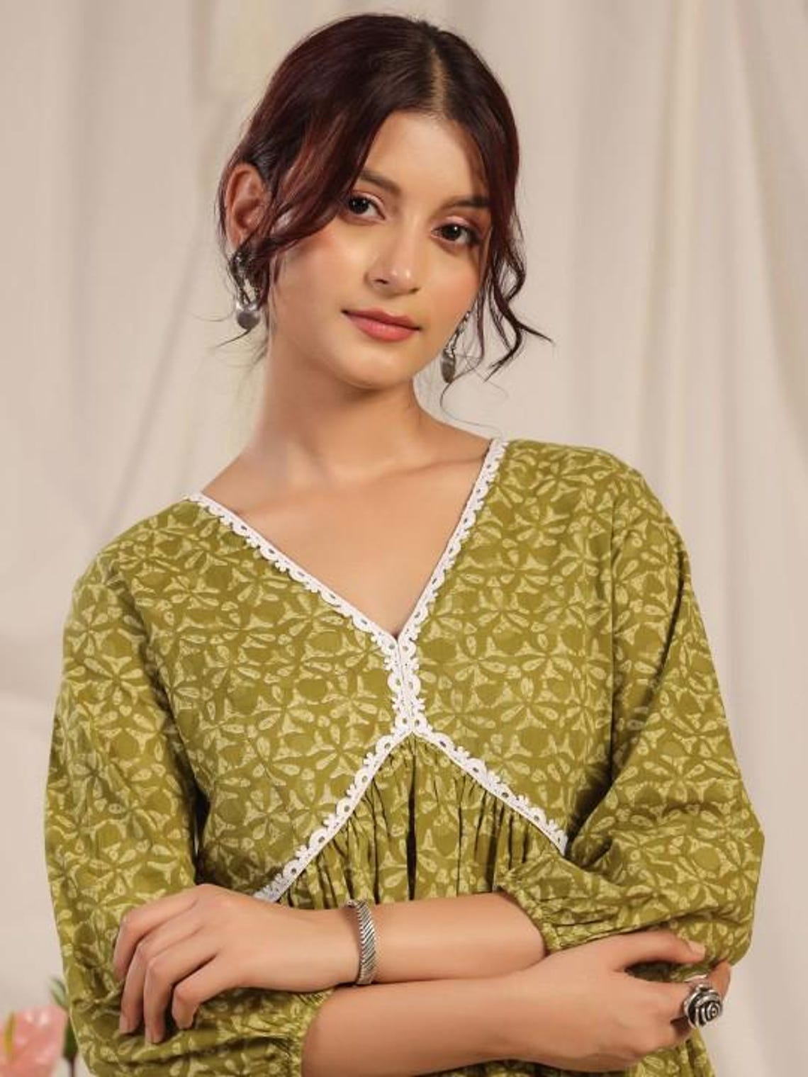 Vintage Block Print Cotton Kurti: Bohemian Indian Tunic Top - Etsy