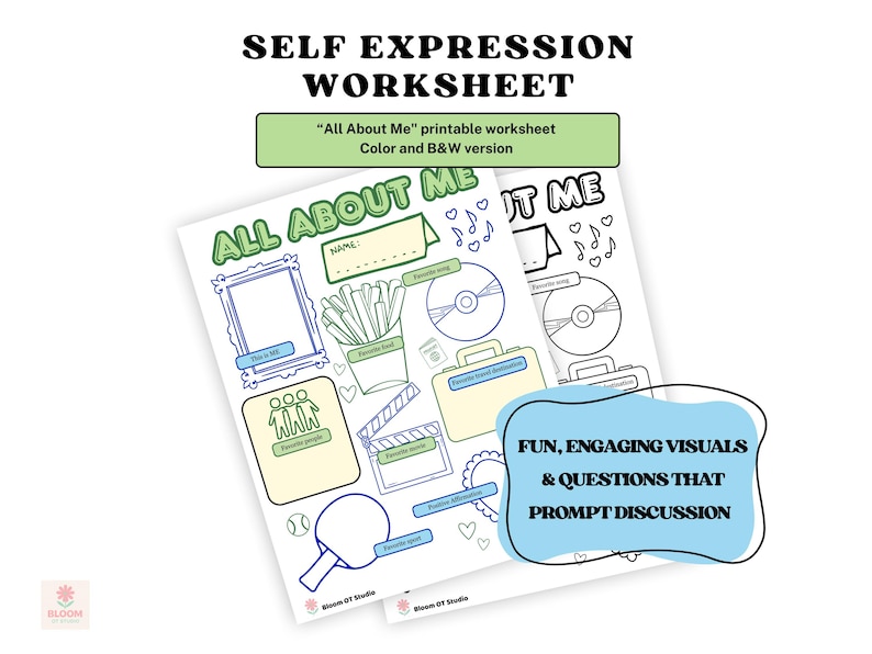 All About Me Worksheet – Self-reflection Activity for Therapy, Groups ...