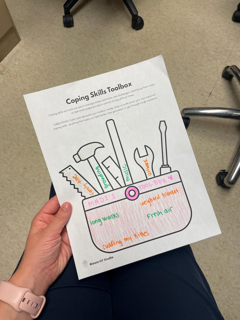 Coping Skills Toolbox Worksheet | Mental Health Activity | OT Printable ...