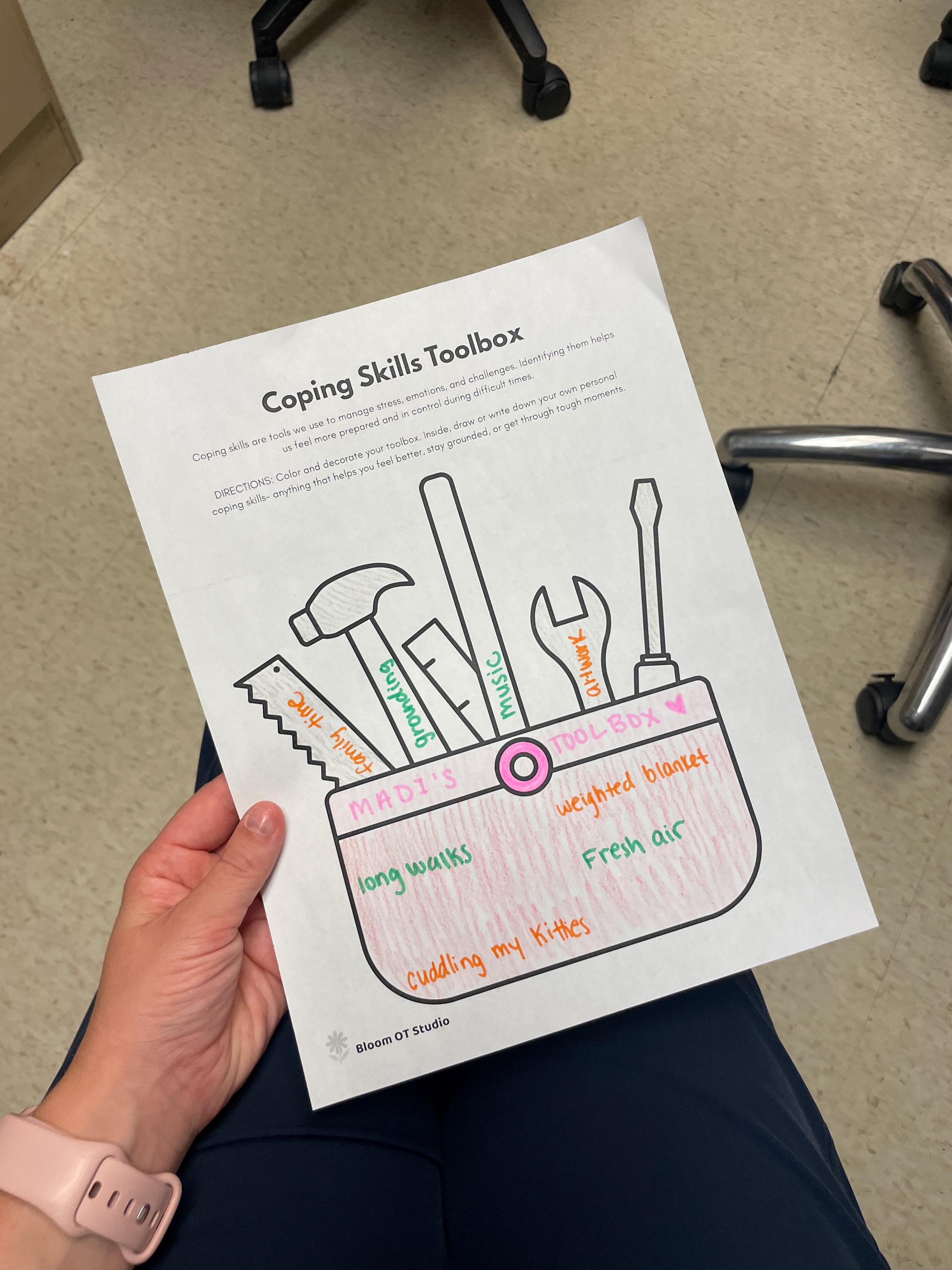 Coping Skills Toolbox Worksheet | Mental Health Activity | OT Printable ...