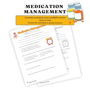 Medication Management Worksheet | Mental Health Printable PDF | Medication Reminder |OT ...