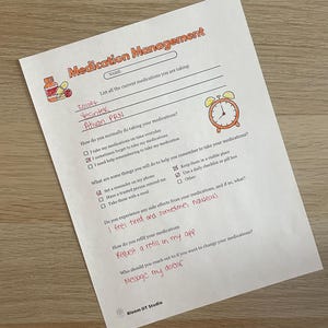 Medication Management Worksheet | Mental Health Printable PDF ...