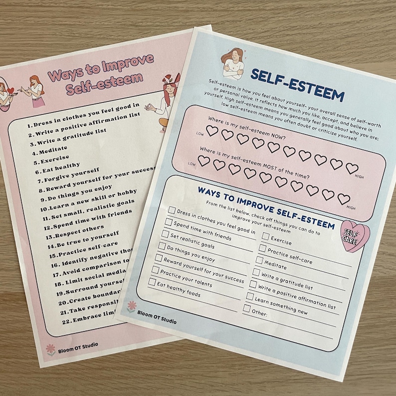 Printable Self-esteem Worksheets for Kids, Teens & Adults | OT Mental ...