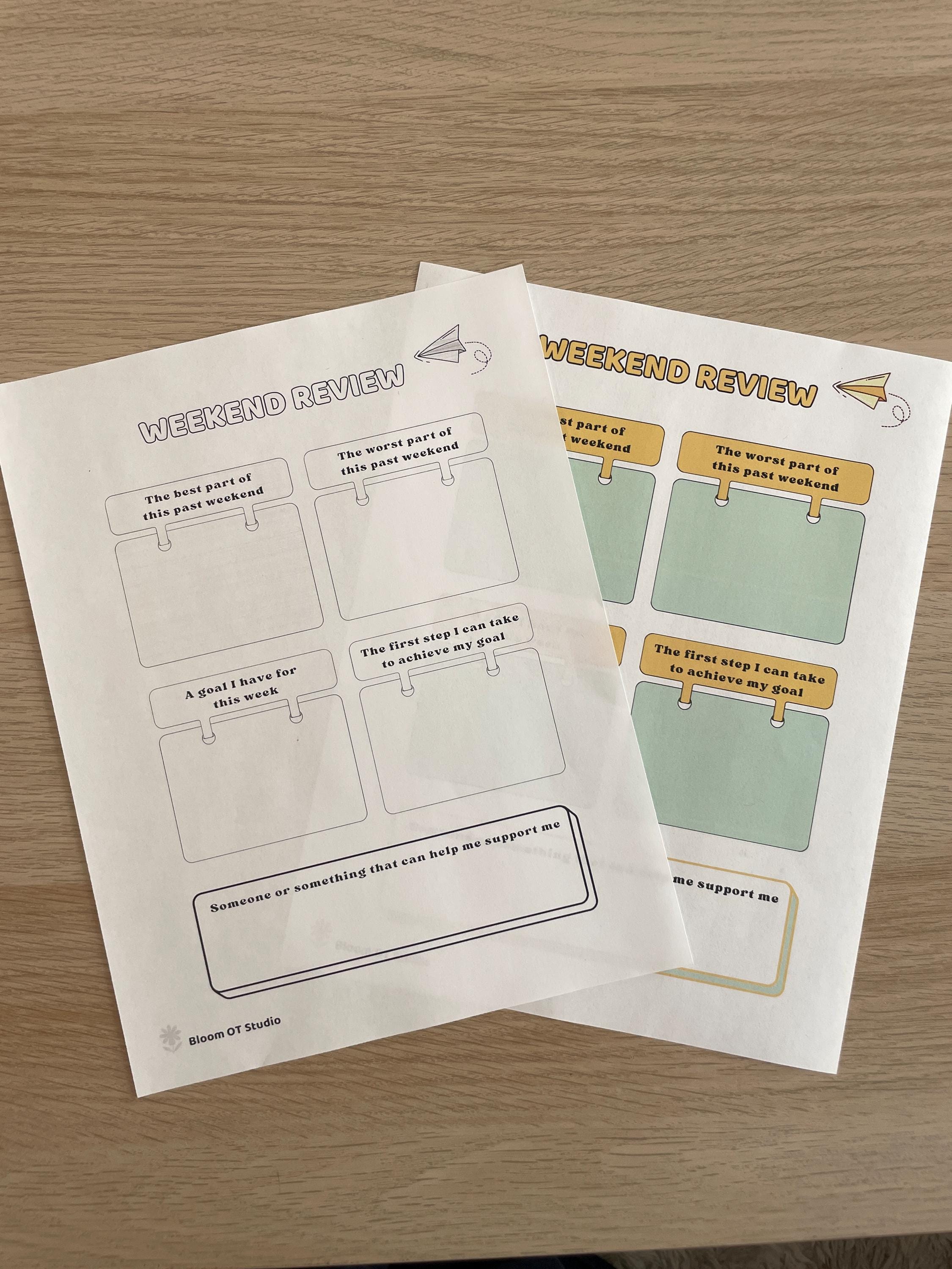 Printable Goal Planning Worksheets | Mental Health & OT Tools | Weekly ...