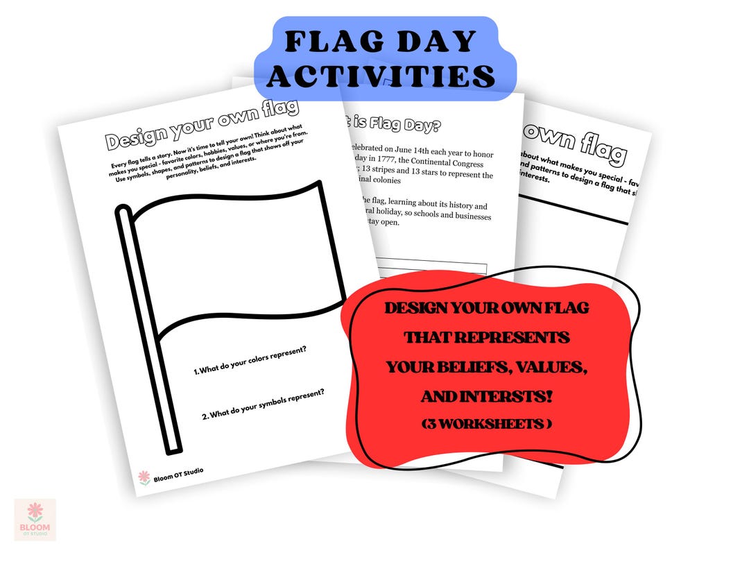 Flag Day Worksheet - Design Your Own Flag Activity - Printable Holiday ...