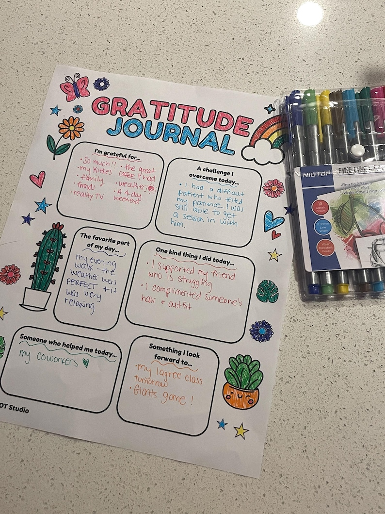 Gratitude Journal Worksheet for All Ages – Daily Reflection Printable ...