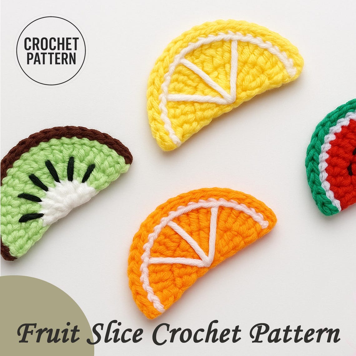 Crochet Fruit Slice Pattern PDF | DIY Crochet Food Tutorial | Crochet ...