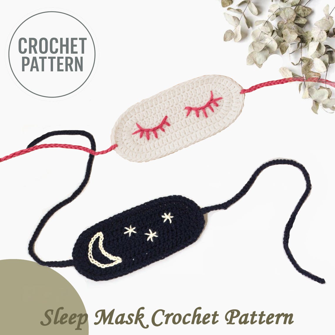 Crochet Sleep Mask Pattern PDF | Easy Beginner Crochet Eye Mask Pattern ...