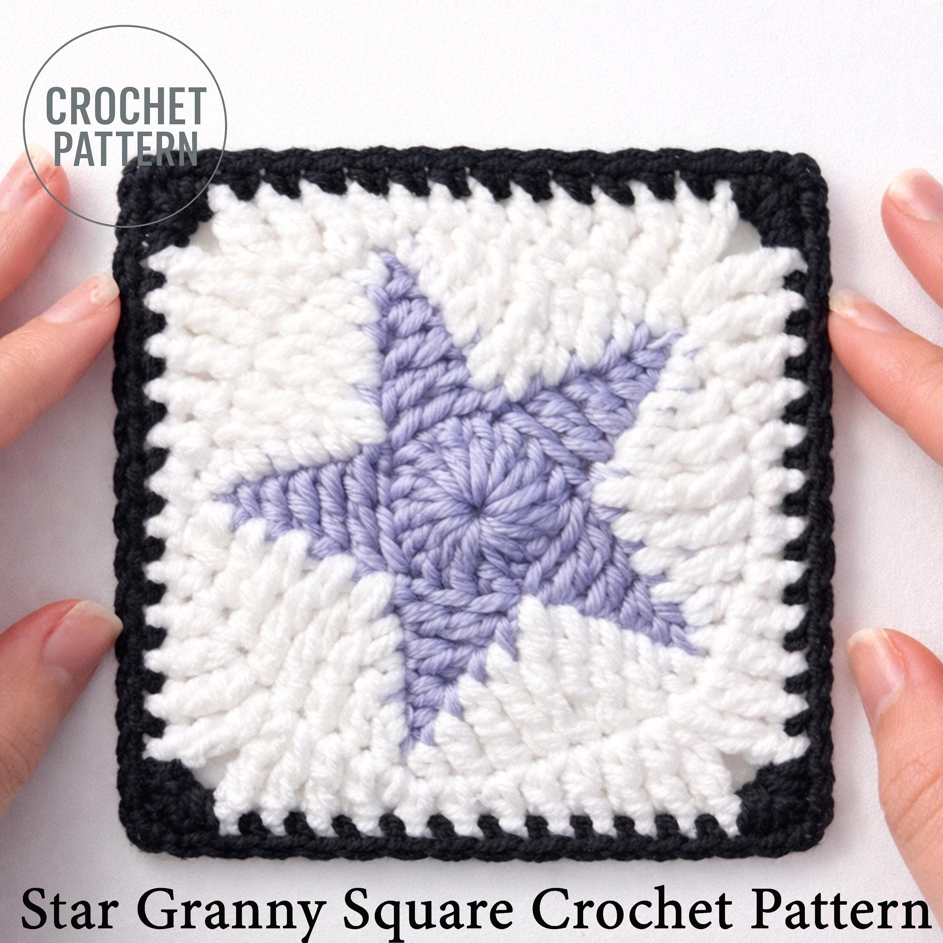 Star Granny Square Crochet Pattern PDF | Easy Crochet Star Appliqué ...