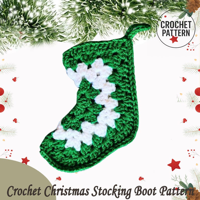 Christmas Stocking Crochet Pattern PDF | DIY Crochet Holiday Stocking ...